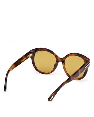 TOM FORD Icon Collection Round Sunglasses, 57mm - Havana/brown