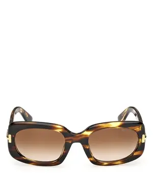 TOM FORD Icon Collection Rectangle Sunglasses, 54mm - Havana/brown
