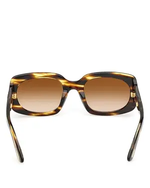 TOM FORD Icon Collection Rectangle Sunglasses, 54mm - Havana/brown