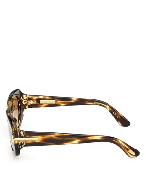 TOM FORD Icon Collection Rectangle Sunglasses, 54mm - Havana/brown