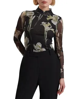 Ted Baker London Fiaahh High Neck Mesh Top - Black