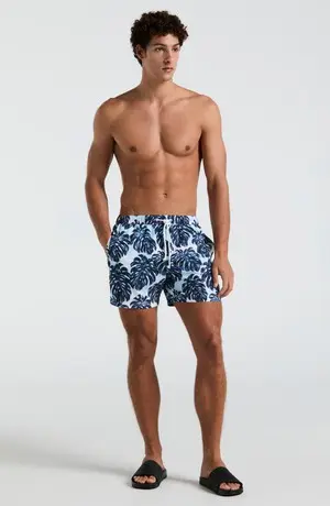 ORIGINAL PENGUIN 5-inch Swim Trunks - Crystal Blue