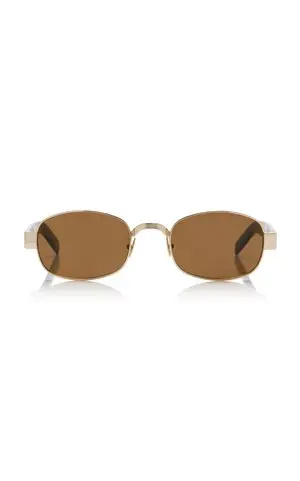 Saint Laurent Round-frame Metal Sunglasses - Brown