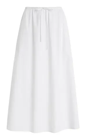 Matteau Drawstring Organic Cotton Maxi Skirt - White