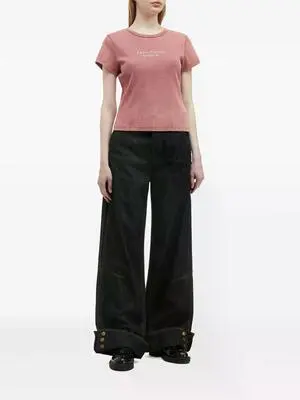 TOUT A COUP Turn-up Hem Wide Leg Jeans