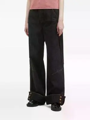 TOUT A COUP Turn-up Hem Wide Leg Jeans