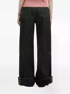 TOUT A COUP Turn-up Hem Wide Leg Jeans