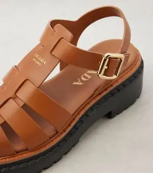 Prada Fisherman Leather Sandals