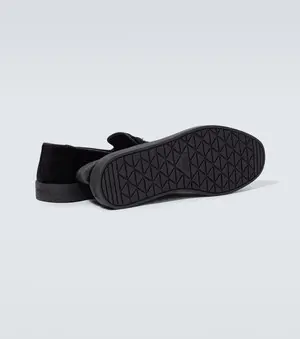 Prada Logo Velvet Loafers