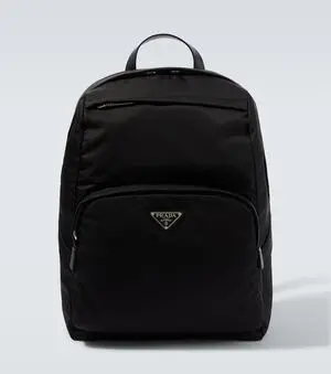 Prada Re-nylon Logo Backpack - Black