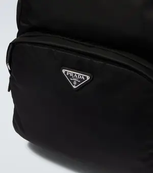 Prada Re-nylon Logo Backpack - Black