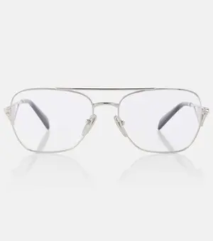 Prada Symbole Aviator Sunglasses - Silver