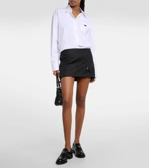 Prada Logo Leather Loafers - Black