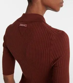 Prada Cotton-blend Polo Sweater