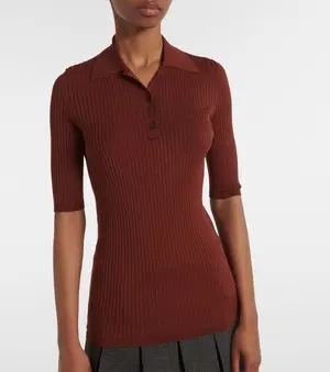 Prada Cotton-blend Polo Sweater