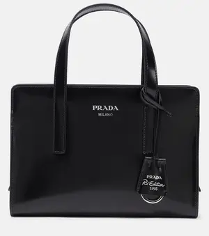 Prada Logo Patent Leather Tote