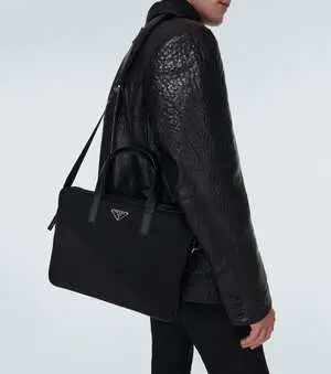 Prada Re-nylon And Leather Briefcase