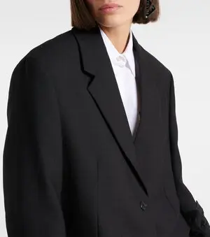 Prada Feather-trimmed Wool Blazer