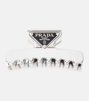 Prada Logo Hair Clip - Silver