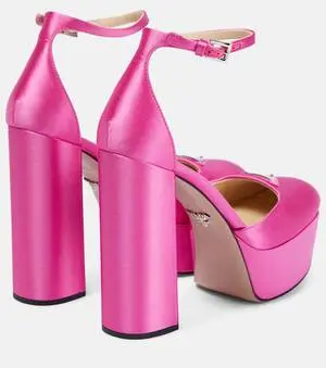 Prada Satin Platform Pumps - Pink