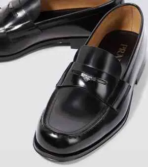Prada Leather Loafers - Black