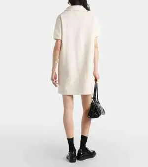 Prada Logo Cotton Fleece Polo Dress
