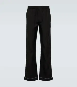 Prada Silk Straight Leg Trousers