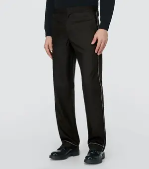 Prada Silk Straight Leg Trousers