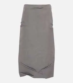 Prada High-rise Wool-blend Midi Skirt