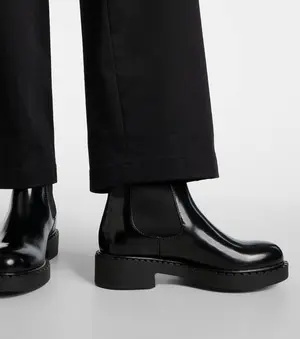 Prada Leather Chelsea Boots - Black