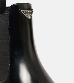 Prada Leather Chelsea Boots - Black