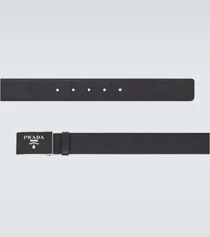 Prada Saffiano Leather Belt With Logo