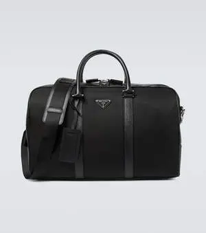Prada Re-nylon And Saffiano Leather Duffle Bag - Black