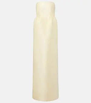 Prada Strapless Silk Satin Gown