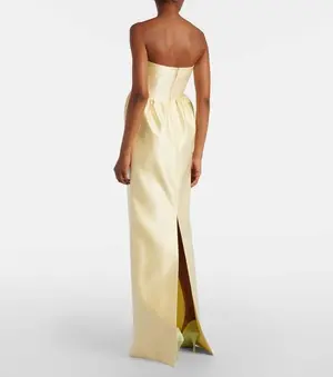 Prada Strapless Silk Satin Gown