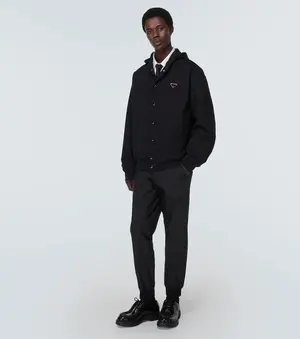 Prada Hooded Logo Bomber Jacket