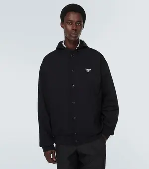 Prada Hooded Logo Bomber Jacket