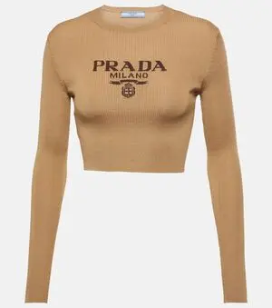 Prada Logo Silk Top