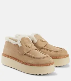 Prada Evolve Suede Platform Loafers