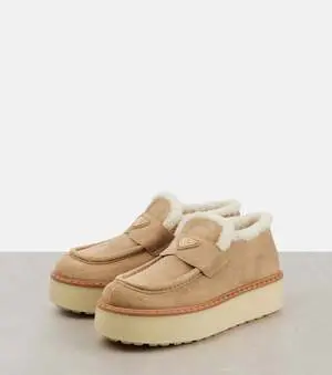 Prada Evolve Suede Platform Loafers