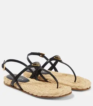 Prada Leather Sandals - Black