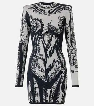 Balmain Knitted Minidress - Grey