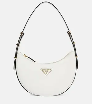 Prada Arqué Leather Shoulder Bag - White