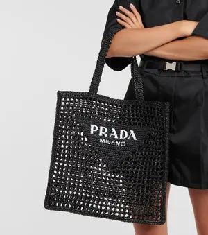 Prada Raffia-effect Crochet Shopper