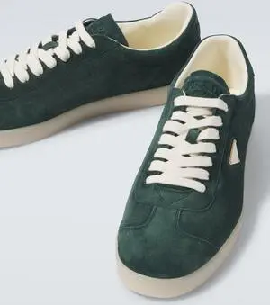 Prada Lane Logo Suede Sneakers - Green