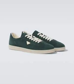 Prada Lane Logo Suede Sneakers - Green