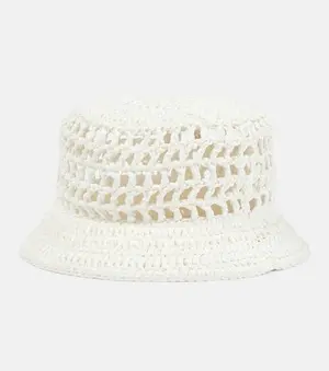 Prada Raffia-effect Bucket Hat