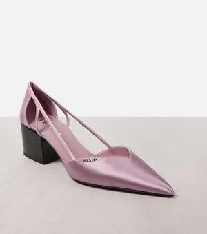 Prada Cutout Satin Pumps
