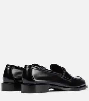 Prada Logo Leather Loafers
