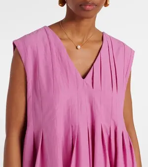 Max Mara Piega Ramie And Cotton Maxi Dress - Pink
